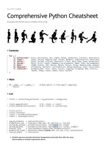 Comprehensive Python Cheatsheet Pdf