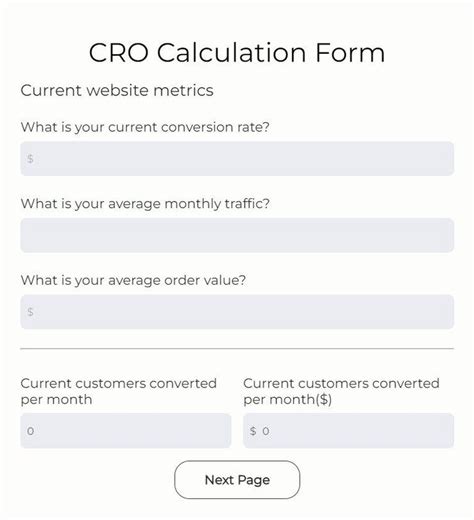 Cro Calculation Form Template 123formbuilder