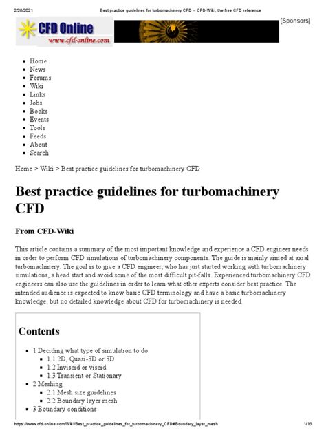 Best Practice Guidelines For Turbomachinery Cfd Pdf Computational