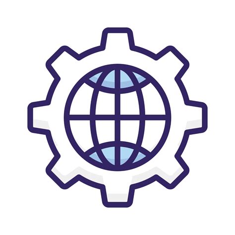 World Globe Inside Cogwheel Denoting Concept Icon Of Global Setting 47631828 Vector Art At Vecteezy
