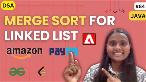 Merge Sort For Linked List Linked List 📚 Gfg Java Dsa 🔥 Youtube