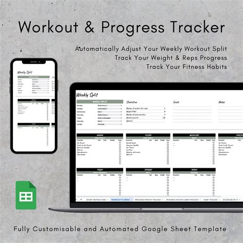 Workout And Progress Tracker Etsy