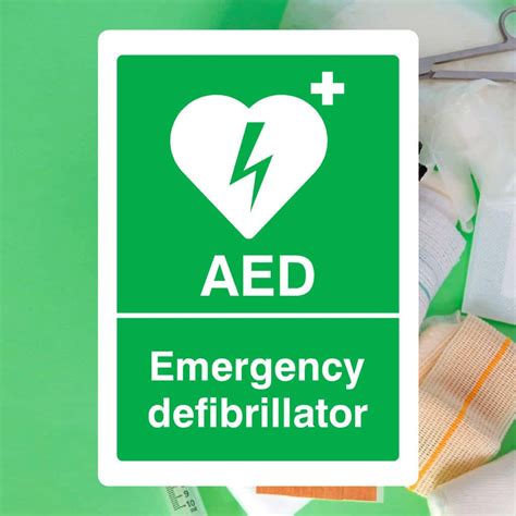 Aed Defibrillator Sign First Aid Safety Sign