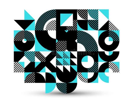 Abstract Geometric Stripy Vector Background Isolated Linear Shapes Of Circles And Triangles