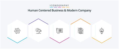 Human Centered Business And Modern Company 25 Line Icon Pack Including