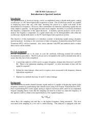 Lab5 Spectral Analysis Handout 101422 Pdf MECH 3020 Laboratory 5
