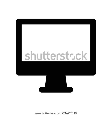 Desktop Icon Computer Monitor Black Outline Stock Vector Royalty Free 2216220143 Shutterstock