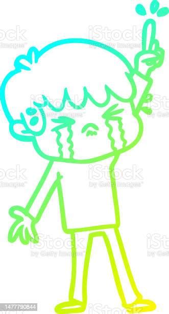 우는 만화 소년의 차가운 그라데이션 선 그림 그라데이션에 대한 스톡 벡터 아트 및 기타 이미지 그라데이션 낙서 드로잉 남자 Istock