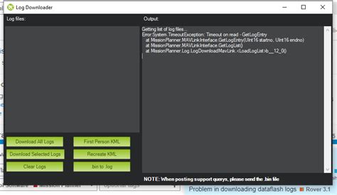 Download Dataflash Logs Failed Mission Planner Ardupilot Discourse