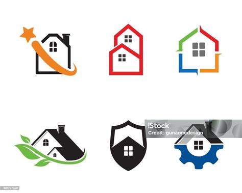 House Symbol Template Design Vector Lambang Konsep Desain Simbol