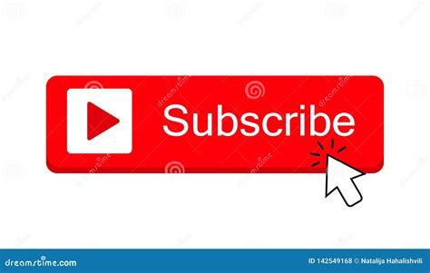 Subscribe Button Color With Arrow Cursor And Shadow Stock Vector Illustration Of Concept