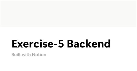 Syed Abdul Suboor On Linkedin Exercise 5 Backend Notion