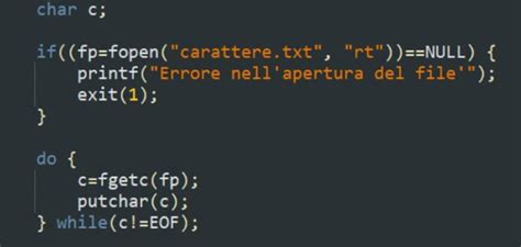 Fgetc Funzione Fgetc In C Leggere Carattere Da Un File