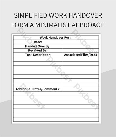 streamlined handover form for a thorough transition excel template