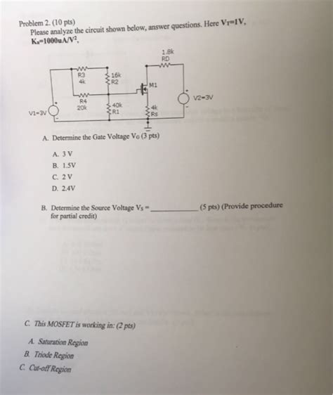Solved Analyze The Circuit Shown Below Answer Questions