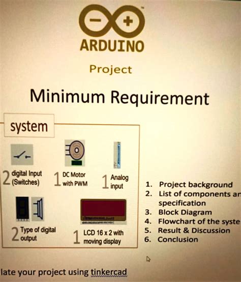 ARDUINO Project Minimum Requirement System Digital Input Switches Type Of Digital Output