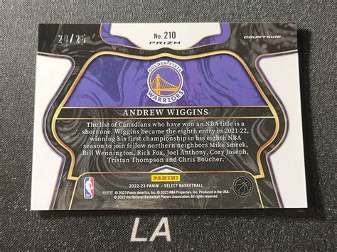 【la拍卖】22 23 Panini Select Andrew Wiggins 安德鲁 维金斯 威金斯 森林狼 勇士总冠军夺冠功臣 3级