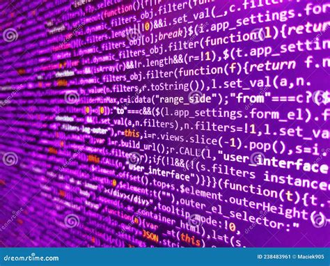 Computer Language Script Code Screen Writing Programming Code On