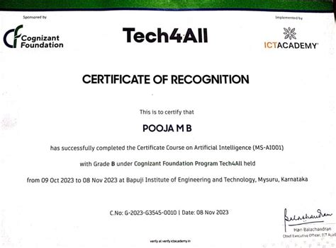 Successfully Completed The Certificate Course On Aims Ai001 Under Cognizant Foundation Program