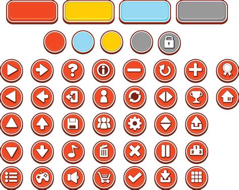 Casual Minimalistic Red Game Ui Button 54313768 Vector Art At Vecteezy