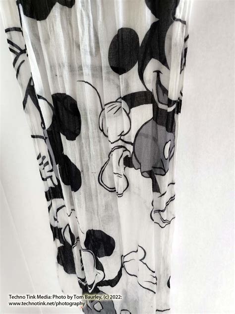 Blackgrey Micky Mouse On White Scarf
