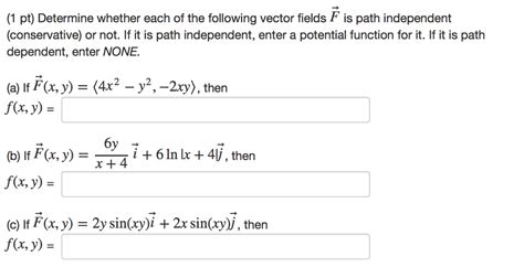 solved determine whether each of the following vector fields