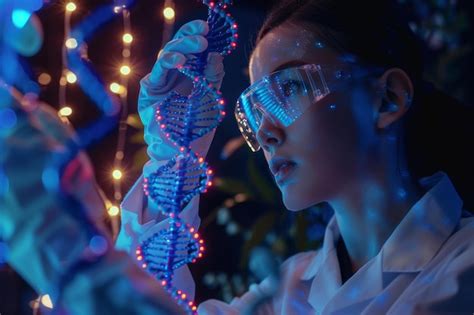 A Female Chemist Mixing Chemicals In Beakers A Woman In A Lab Coat