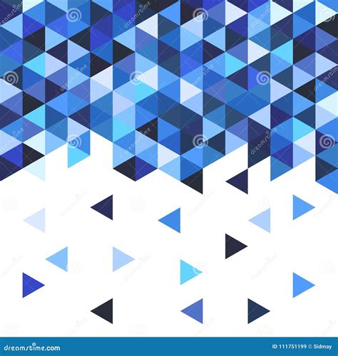 Geometric Mosaic Pattern From Blue Triangle Stock Vector Illustration Of Detail Geometric