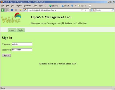 Managing Openvz With The Webvz Control Panel On Debian Lenny