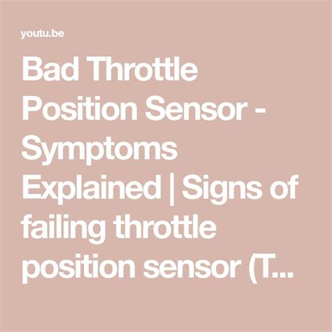 Bad Throttle Position Sensor Symptoms Explained