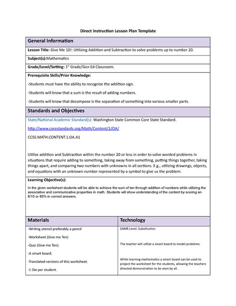 d171 task 2 passed assignment direct instruction lesson plan