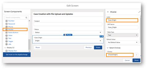 Screen Based Flow Create Upload File And Assign A Case To A Queue