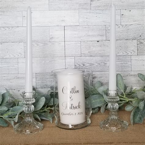 Personalized Unity Candles Holders Set For Weddings Ceremony Custom