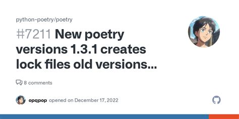 New Poetry Versions Creates Lock Files Old Versions Cant Read And Fails Prod Issue