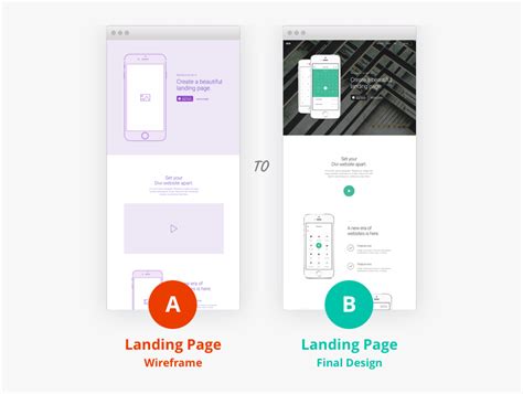 Wireframe Before And After Hd Png Download Kindpng