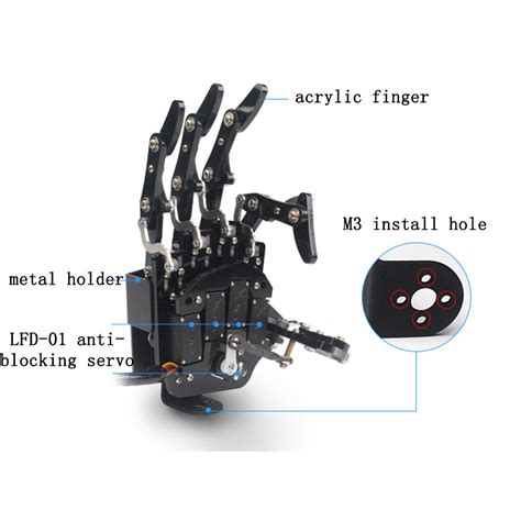 new lobot uhand2 0 diy rc robot arm independent fingers with lfd 01 anti0 block servos chile shop