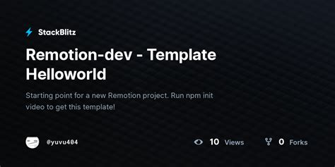 Remotion Dev Template Helloworld StackBlitz