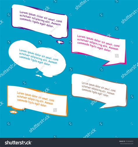 Set Bubble Speech Quote Box Template Stock Vector Royalty Free 791804053 Shutterstock