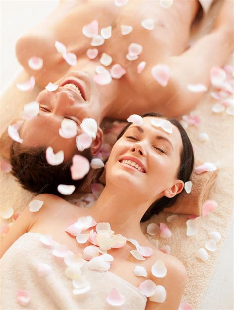 Premium Photo Picture Of Couple In Spa Salon Lying On The Massage Desks
