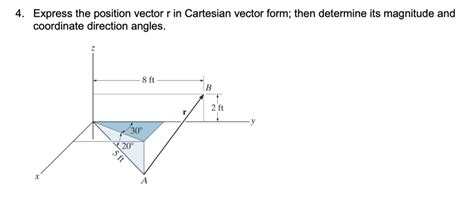Solved 4 Express The Position Vector R In Cartesian Vector Form