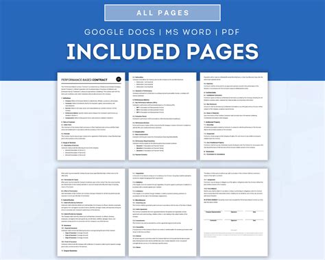 Performance Based Contract Template Probiztemplates Performance Based Contract Template Probiztemplates