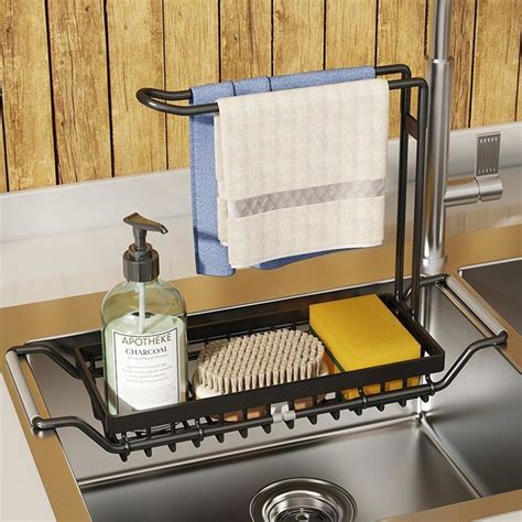 Joybuy Stainless Steel Kitchen Sink Rack Telescopic Organizer Holder