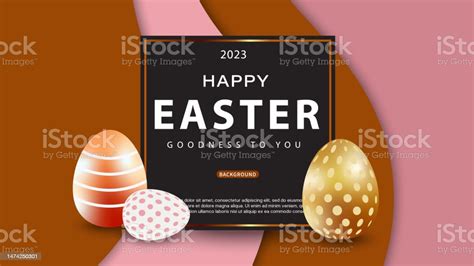 행복한 부활절 배너입니다 아름 다운 다채로운 계란입니다 배너 판매 프리젠 테이션 초대장 스트리밍을위한 편집 가능한 게시물 템플릿 0명에 대한 스톡 벡터 아트 및 기타 이미지