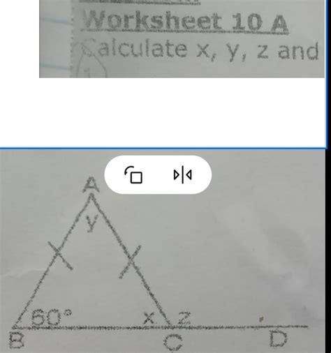 Solved Worksheet 10 A Calculate X Y Z And Others