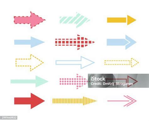 화살표 세트 아이콘입니다 화살표 벡터 컬렉션 에서 파스텔 색상 흰색 배경 벡터 일러스트 레이 션 현대적이고 간단한 화살표 0명에 대한 스톡 벡터 아트 및 기타 이미지