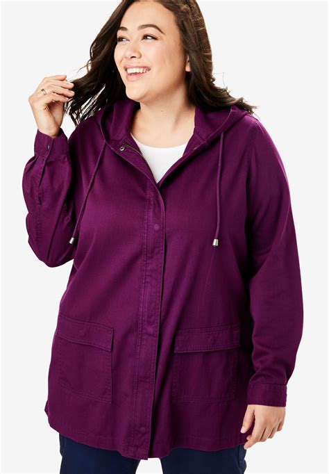 Lightweight Hooded Jacket Plus Size Jackets Woman Within