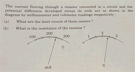 The Current Flowing Through A Resistor Connected In A Circuit And The Potential Difference