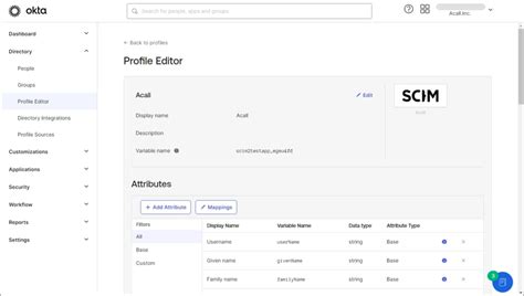 [okta] Provisioning Settings Acall Helpcenter