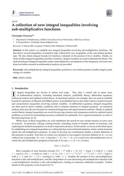 Pdf A Collection Of New Integral Inequalities Involving Sub