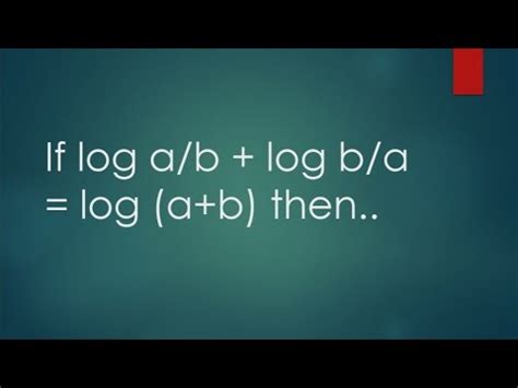 If Log A B Log B A Log A B Then YouTube